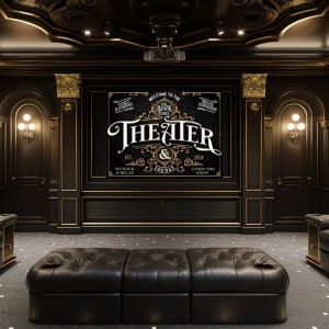 Personalized Theater & Lounge, Theater Sign, Home Theater Signs ...