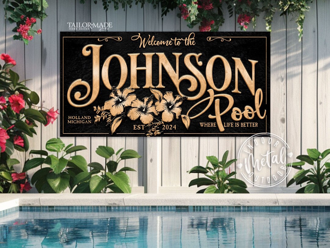Pool and Patio Sign, Pool Sign, Custom Pool Sign, Patio Decor, Pool ...