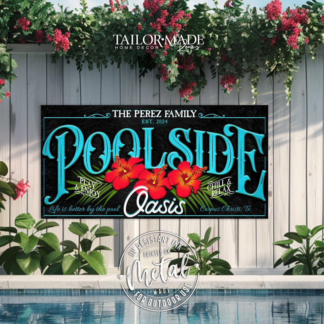 Personalized Pool Sign, Pool and Patio Sign, Custom Pool Sign,patio ...