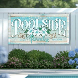 Pool and Patio Sign, Custom Pool Sign, Personalized Pool Signs, Patio ...