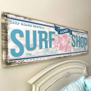 Coastal Decor, Beach House Sign, Surfboard, Surfboard Wall Art, Surf ...