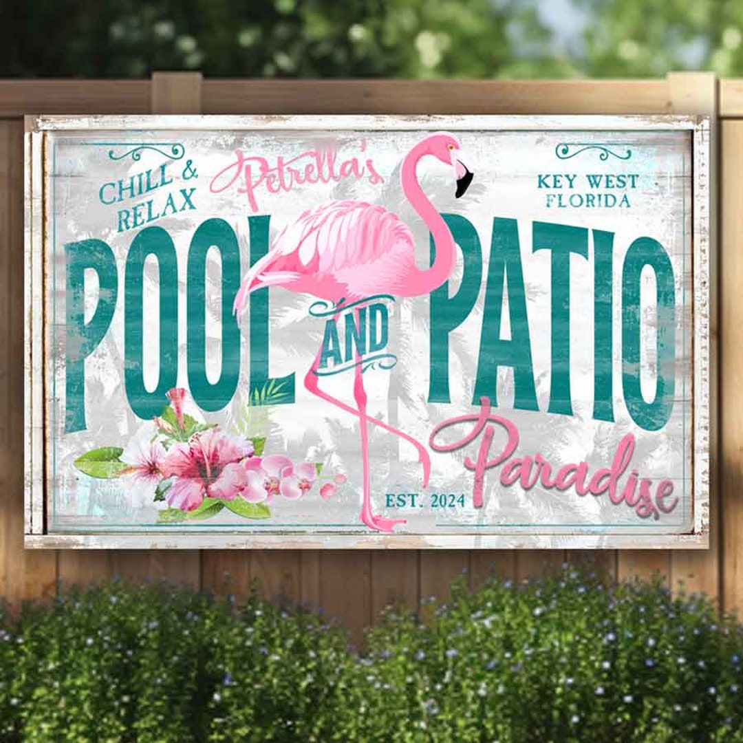 Pool & Patio Sign, Personalized Pool Signs, Custom Pool Signs, Pool ...