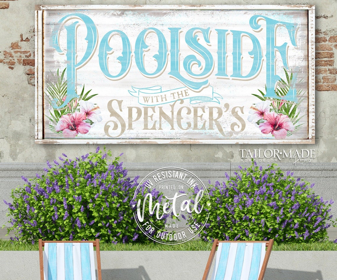 Pool & Patio Sign, Pool Sign Pool Deck Decor,poolside Sign,personalized ...