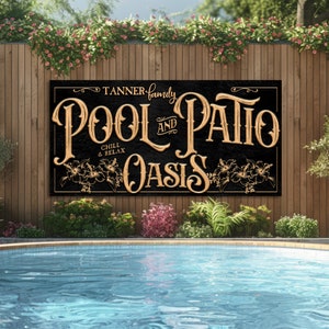 Pool and Patio Sign, Personalized Pool Signs, Custom Pool Signs, Patio ...