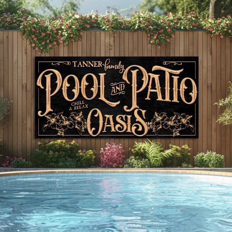 Pool and Patio Sign, Personalized Pool Signs, Custom Pool Signs, Patio ...
