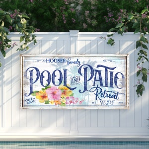 Pool & Patio Sign, Personalized Pool Signs, Custom Pool Signs, Pool ...