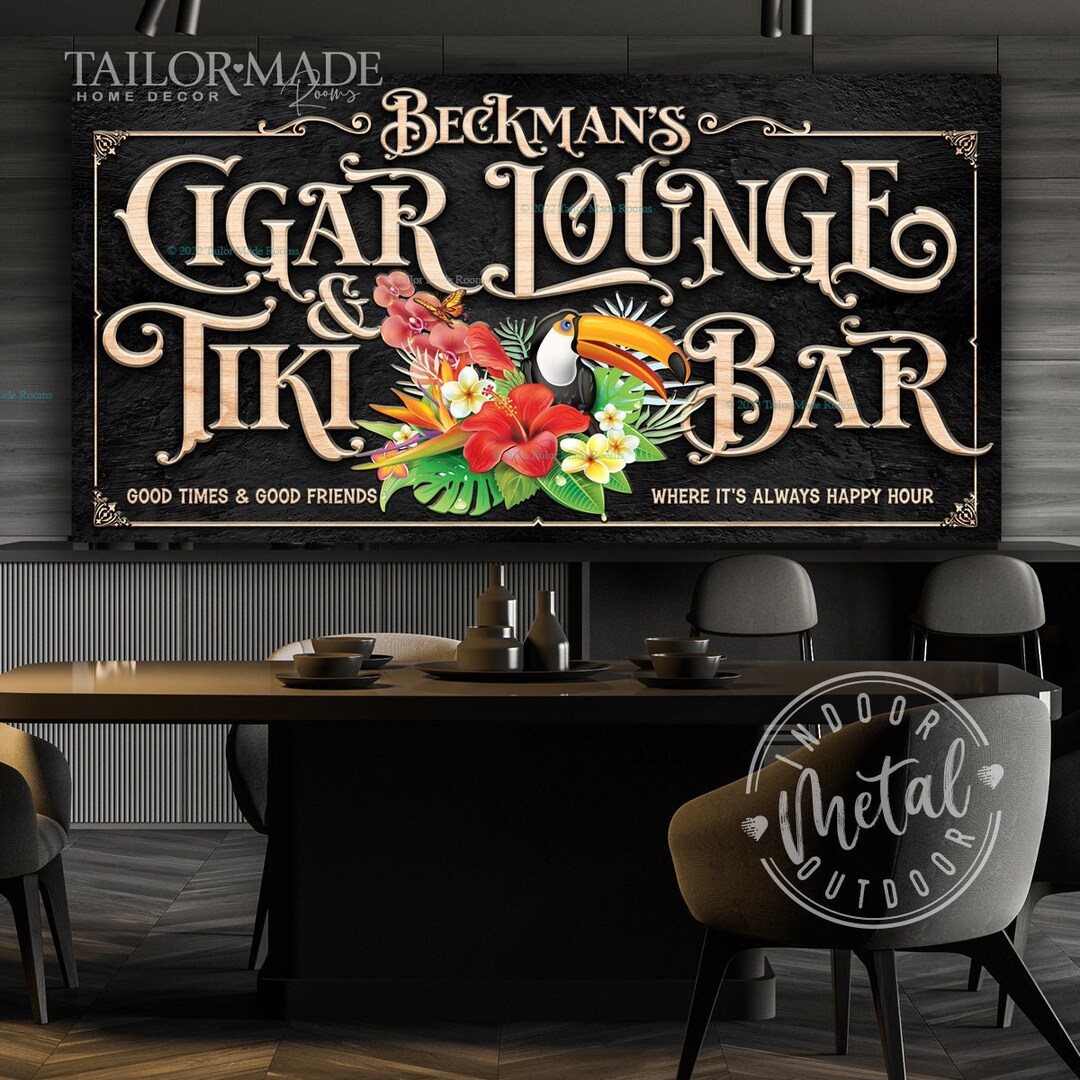 Tiki Bar Sign, Lounge Bar Sign, Tiki Decor, Bar Signs, Bar Wall Decor ...