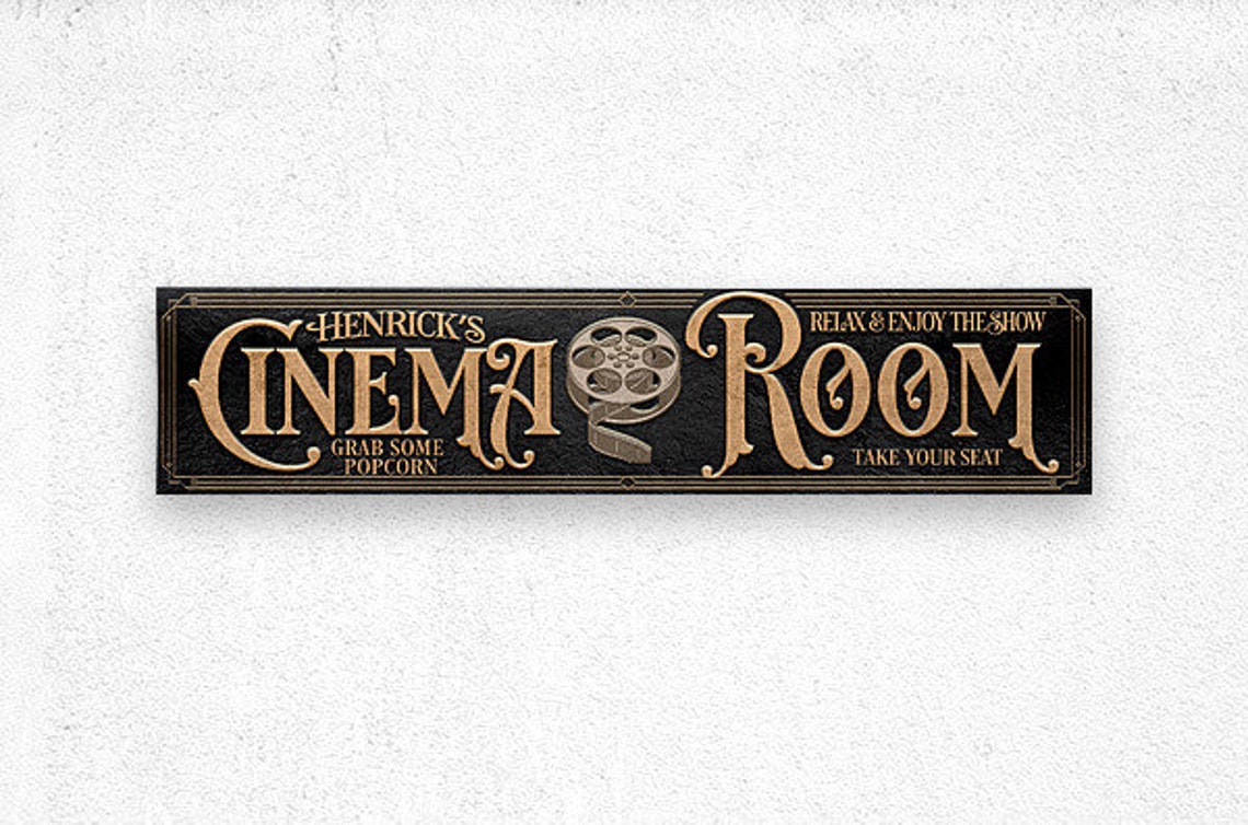 Movie Room Sign Theater Room Sign Cinema Room Sign Movie - Etsy