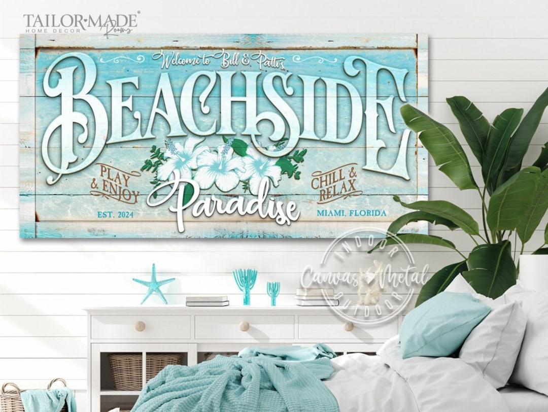 Beach House Signs, Coastal Decor, Beach Sign, Personalized Beach Sign ...