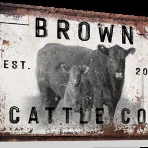 Cattle Ranch Sign,angus Ranch,cow Decor,farmhouse Sign,cow Sign,custom ...