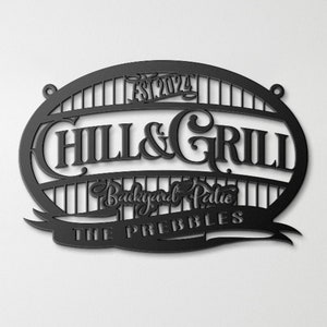 Bar and Grill Sign, Grilling Sign, Grill Decor, Outdoor Kitchen Decor ...