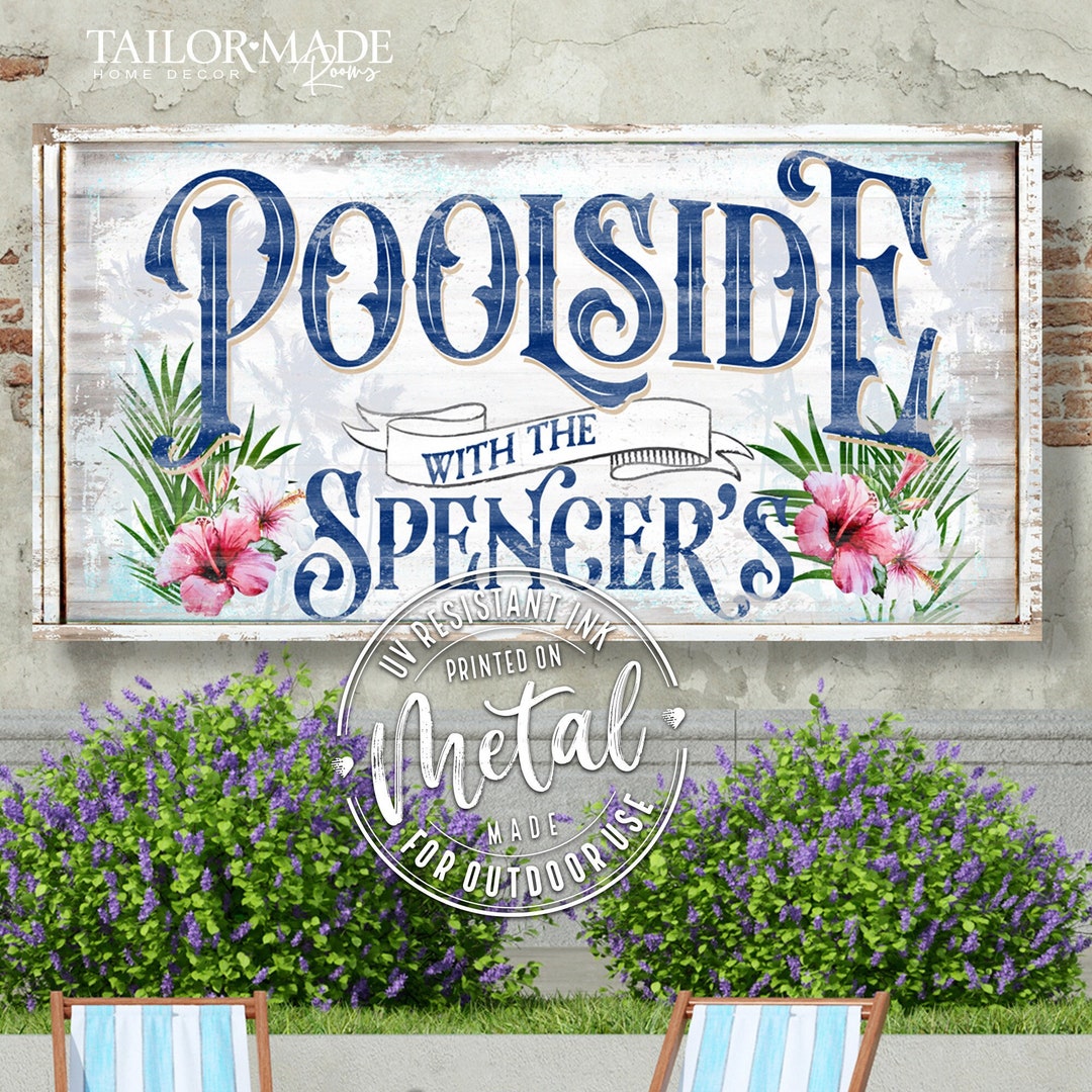 Pool & Patio Sign, Pool Sign Pool Deck Decor,poolside Sign,personalized ...