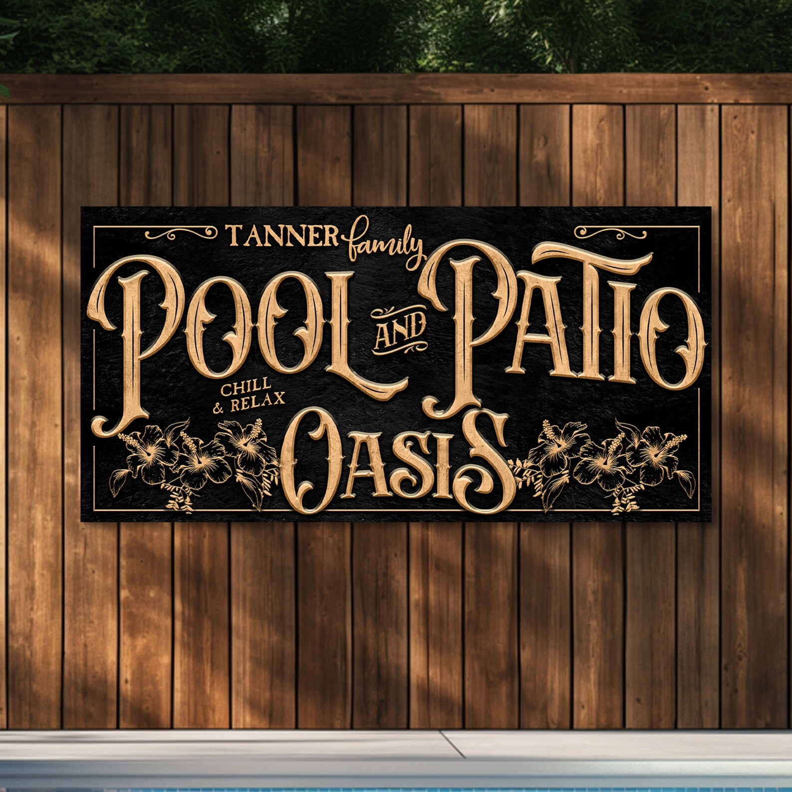 Pool and Patio Sign, Personalized Pool Signs, Custom Pool Signs, Patio ...