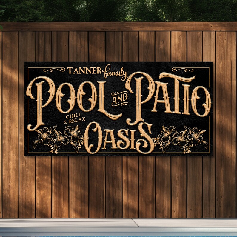 Pool and Patio Sign, Personalized Pool Signs, Custom Pool Signs, Patio ...