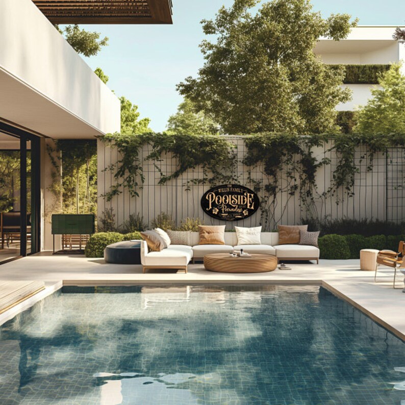 Pool and Patio Signs, Metal Patio Signs, Pool Deck Sign, Poolside ...