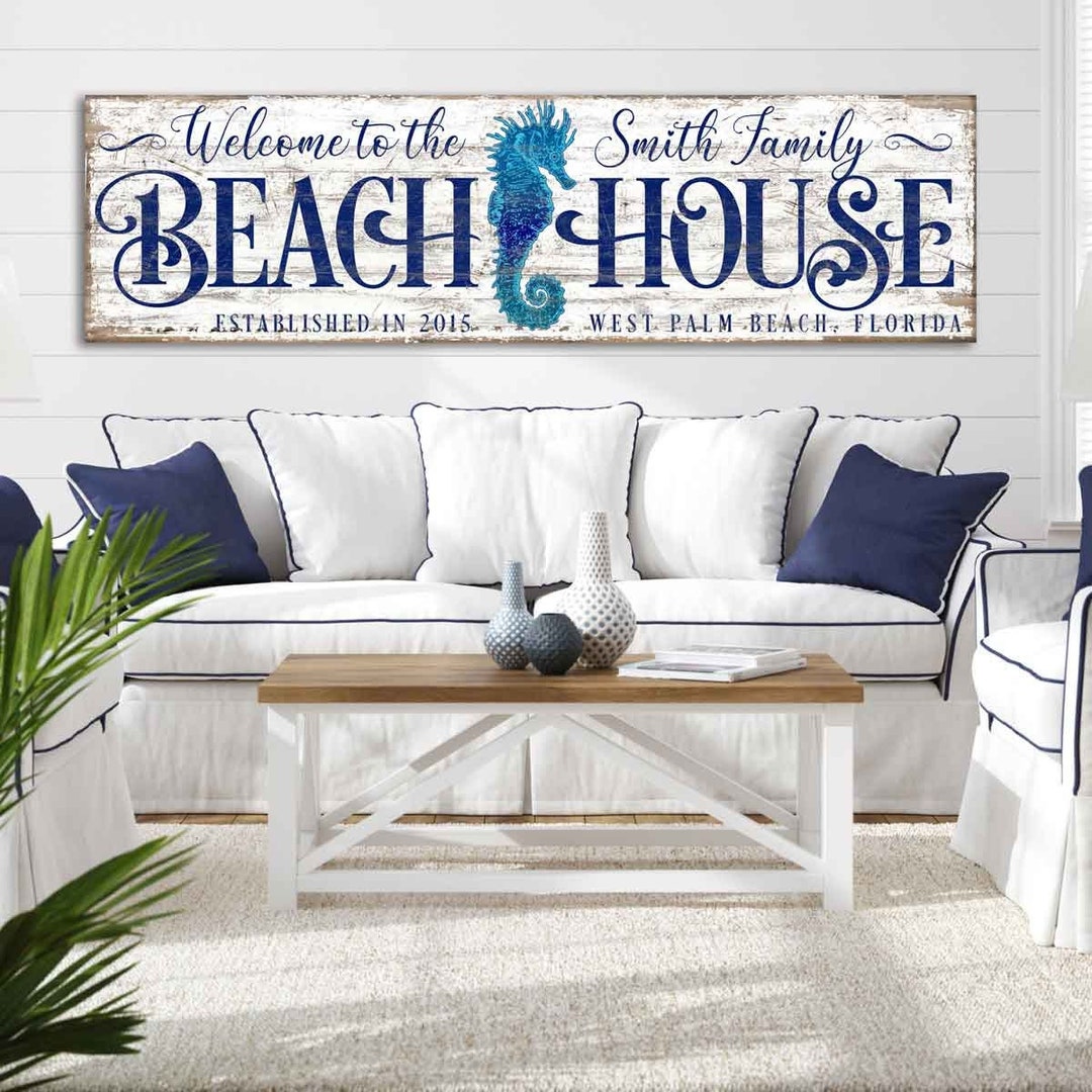 Beach House Signs, Coastal Wall Decor, Custom Beach House Sign,beach ...