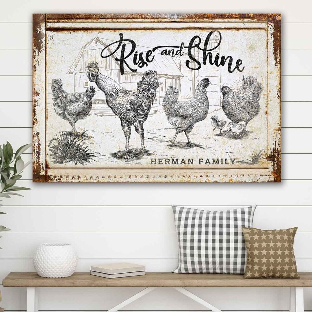 Chicken Farm Signs, Rooster Sign, Chicken Farm Hen House, Personalized ...