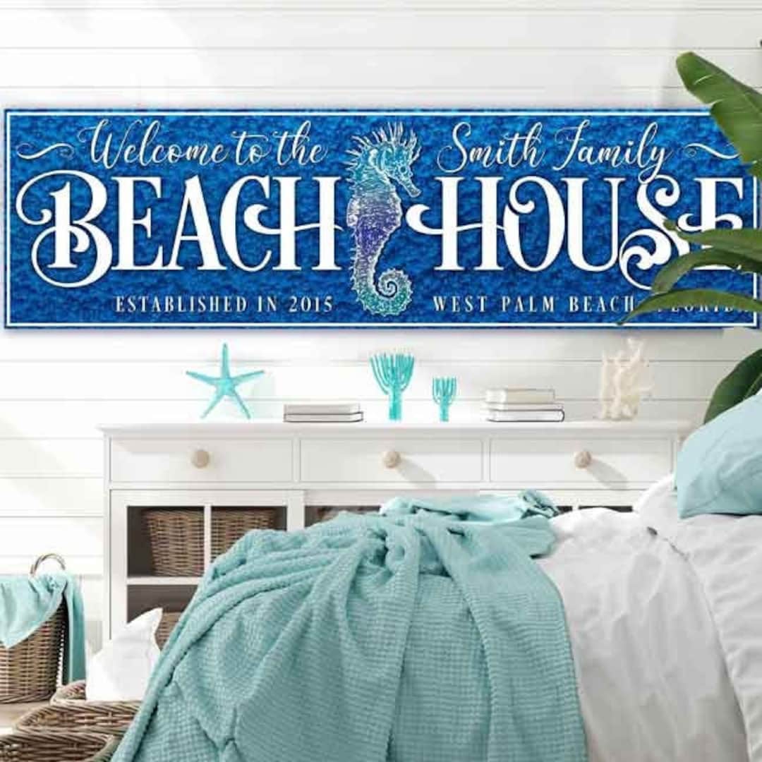 Beach House Sign, Coastal Wall Decor, Beach House Wall Art,coastal ...