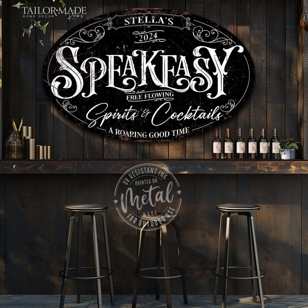 Speakeasy Sign, Speakeasy Signs, Metal Speakeasy Lounge Sign, Bar Wall Decor,prohibition ...