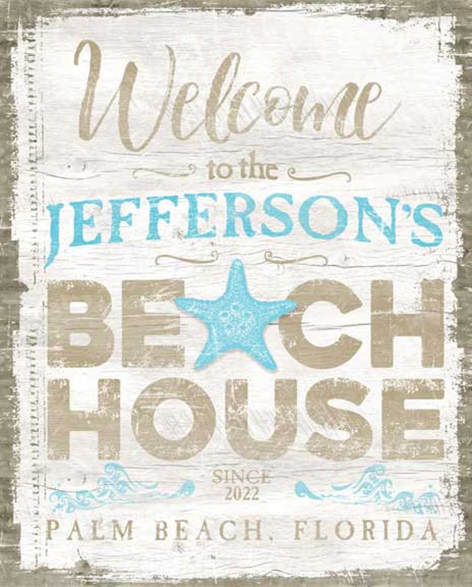 Beach House Signs, Personalized Beach House Sign,beach Cottage Decor ...