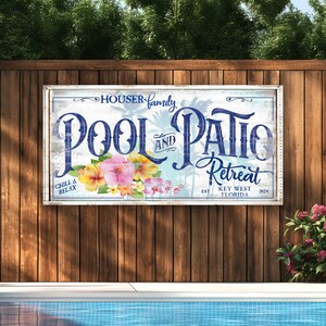 Pool & Patio Sign, Personalized Pool Signs, Custom Pool Signs, Pool ...