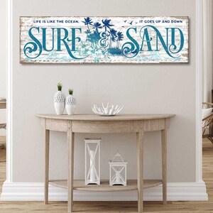 Sand and Surf, Coastal Wall Decor,surfboard Decor Ideas,beach Sign ...