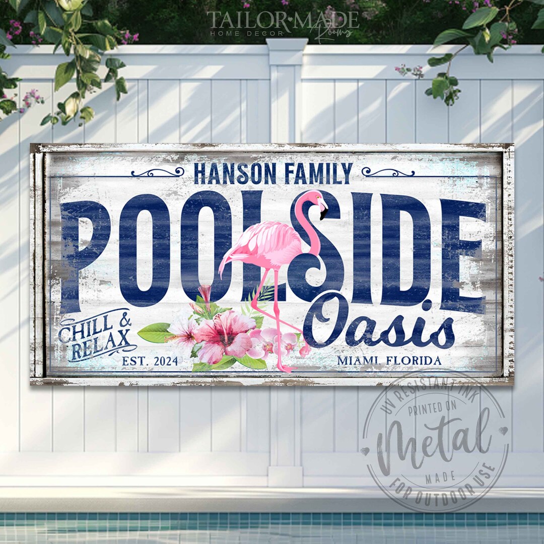 Pool & Patio Sign, Personalized Pool Signs, Custom Pool Signs, Pool ...