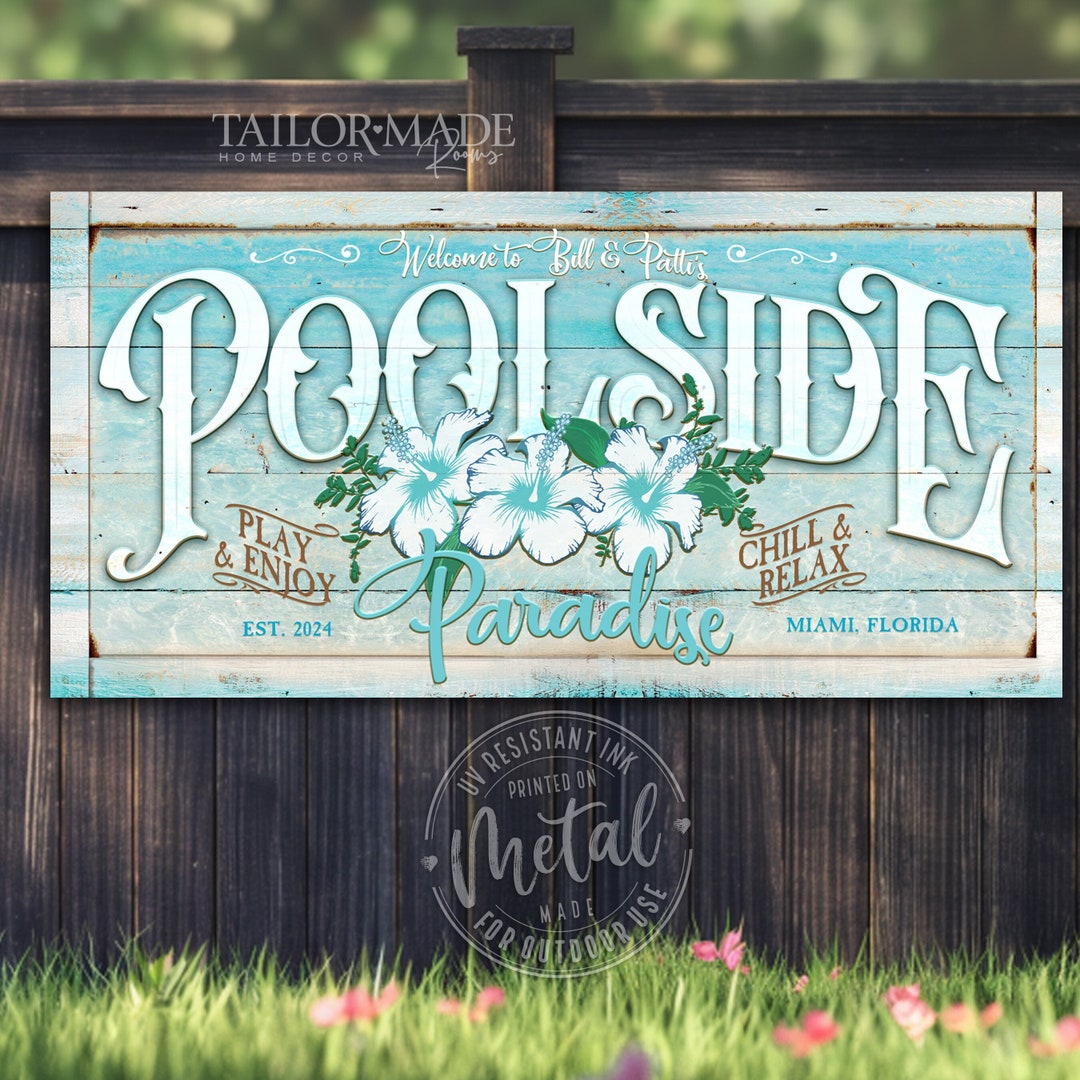 Pool and Patio Sign, Custom Pool Sign, Personalized Pool Signs, Patio ...
