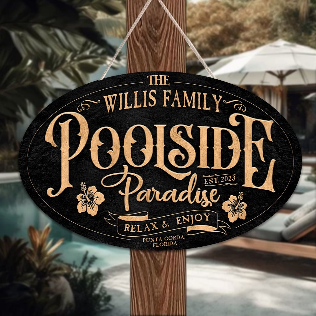 Pool and Patio Signs, Metal Patio Signs, Pool Deck Sign, Poolside ...