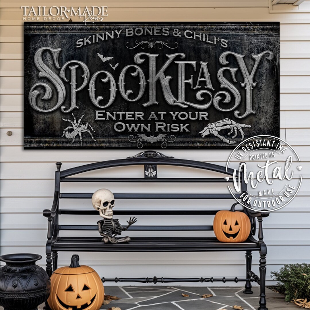 Halloween Sign Spookeasy Lounge, Personalized Halloween Wall Decor ...