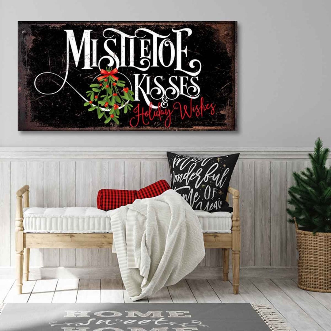 Mistletoe Sign, Christmas Wall Decor,christmas Mistletoe Sign,mistletoe ...