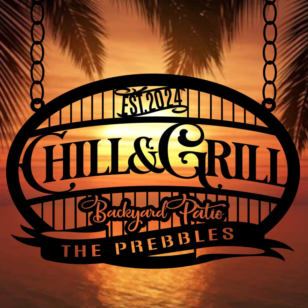 Bar and Grill Sign, Grilling Sign, Grill Decor, Outdoor Kitchen Decor ...
