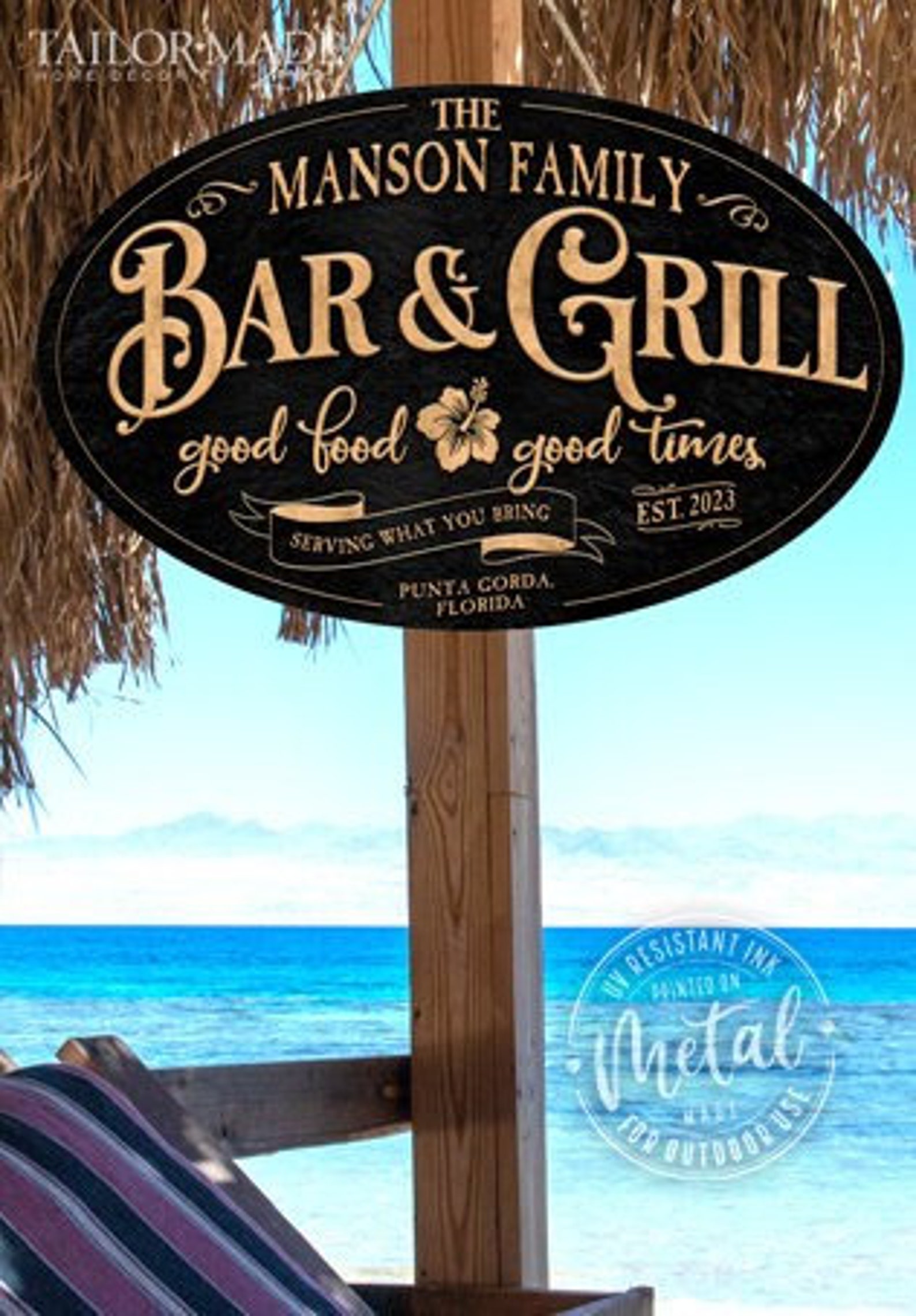 Bar and Grill Sign, Personalized Bar & Grill Sign, Pool and Patio Sign ...