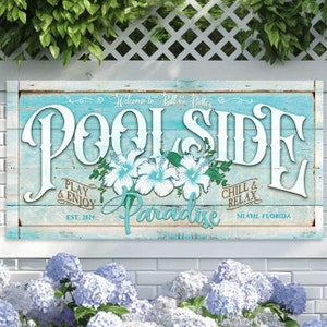 Pool and Patio Sign, Custom Pool Sign, Personalized Pool Signs, Patio ...