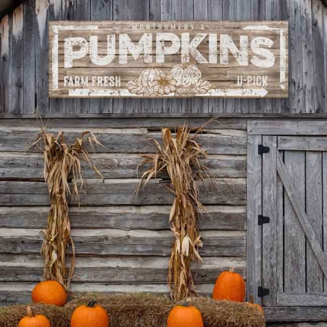Barn Sign, Business Sign, Large Metal Sign, Metal Artwork, Pumpkin ...
