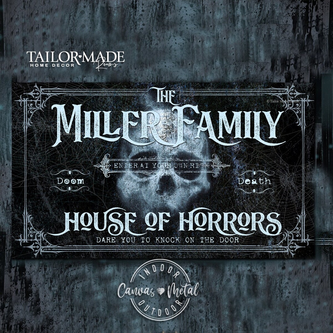 Scary Halloween Sign, Skull Sign, Haunted House, House of Horrors ...