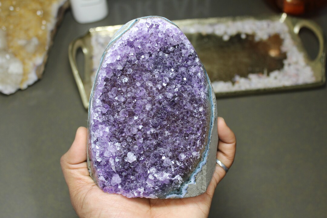 Amethyst Geode Cut Base From Brazil Stone of Manifestation | Healing ...