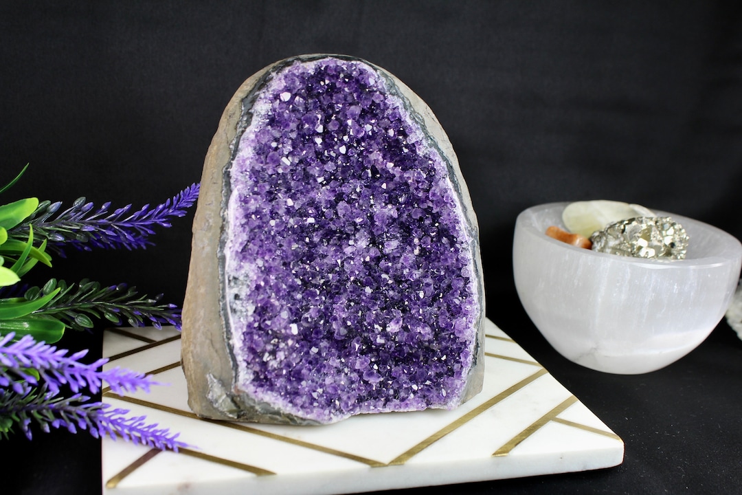 Amethyst Geode Cut Base From Brazil Stone of Manifestation | Healing ...
