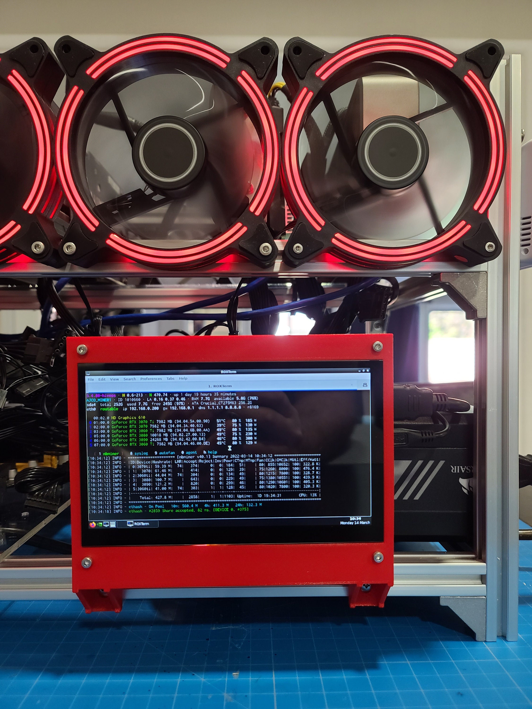 3D Printed Screen Mounting Bracket for GPU Crypto Miners. - Etsy