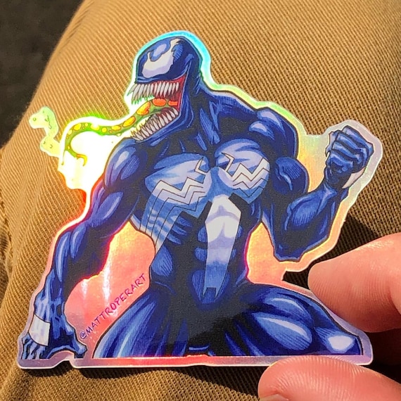 Venom Blue Holographic Sticker - Etsy