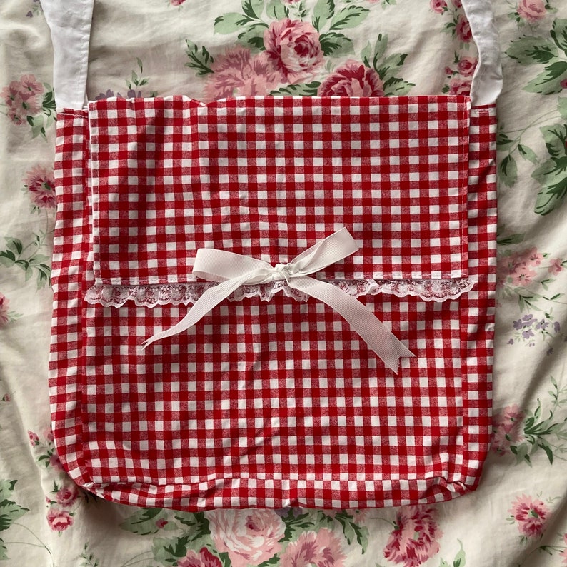 Red Gingham Messenger Bag - Etsy