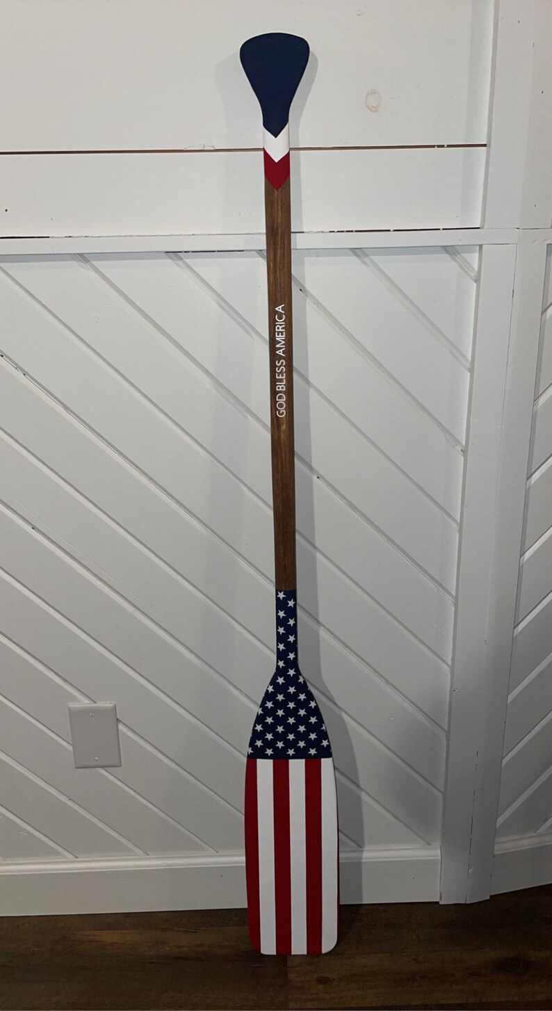 American Flag Wood Canoe Paddle - Etsy