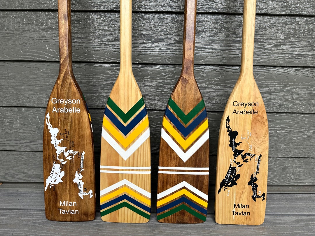 Custom Wood Canoe Paddle | Hand Painted Wall Art | Lake House Decor ...