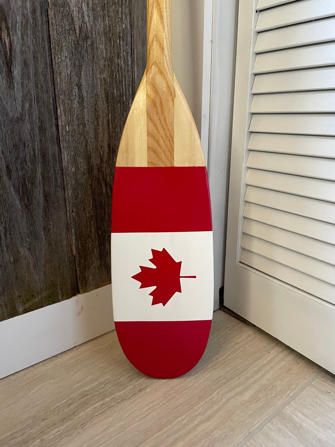 Canadian Flag Wood Canoe Paddle - Etsy