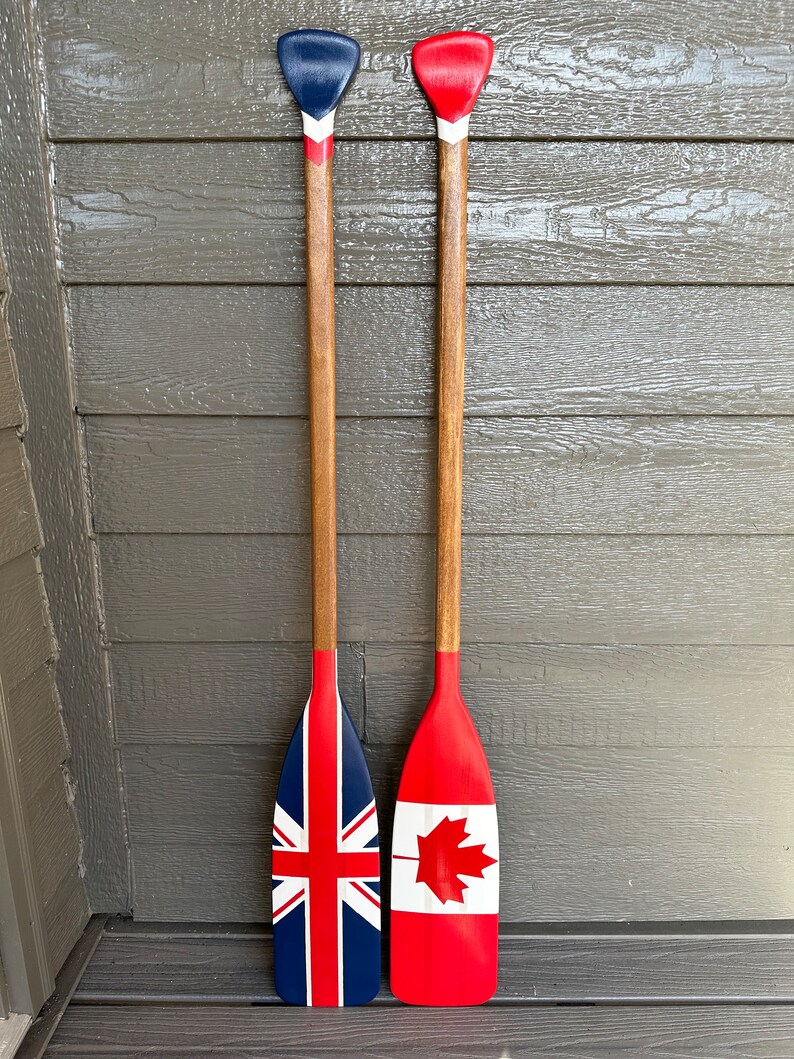 British Flag Wood Canoe Paddle - Etsy