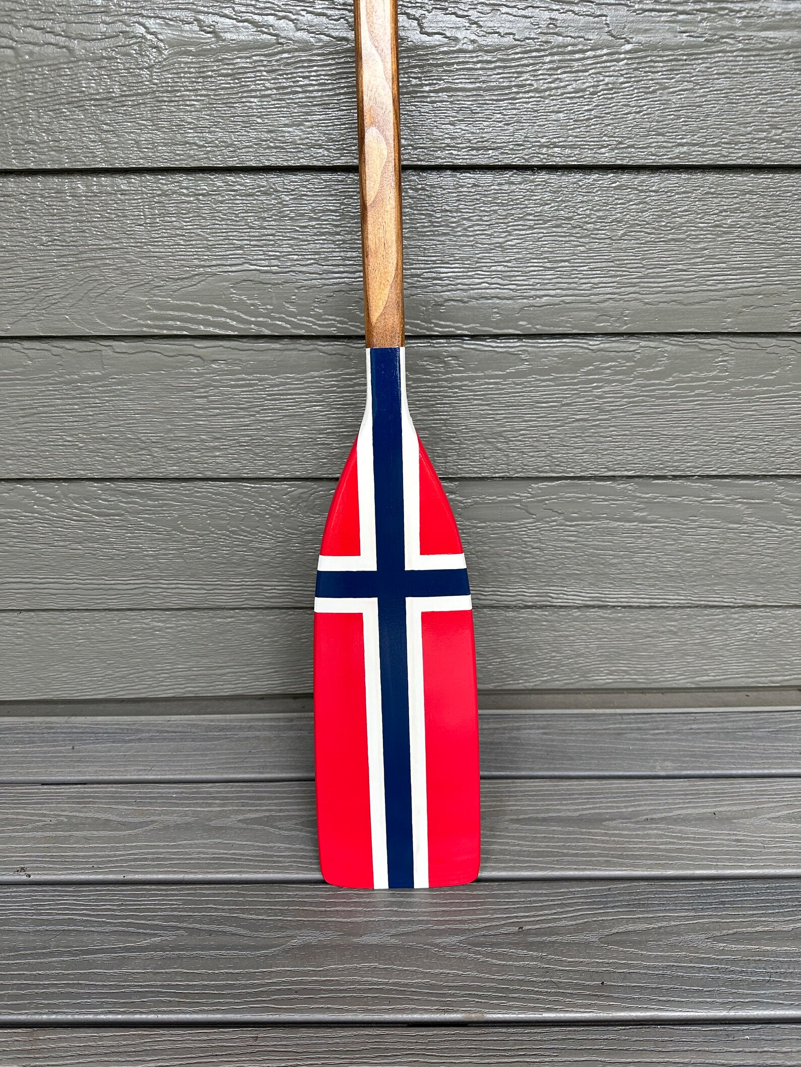Norwegian Flag Wood Canoe Paddle - Etsy