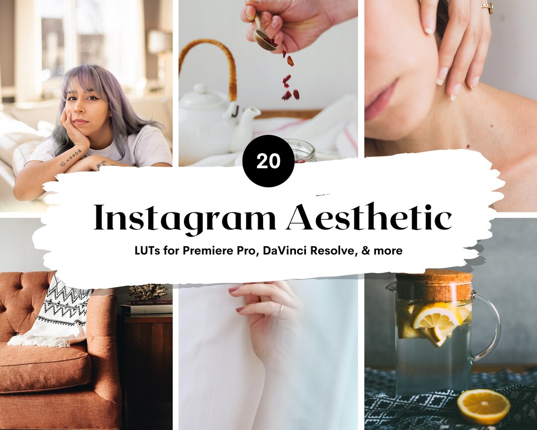 20 Instagram Aethetic Luts Pack | Video Luts for Final Cut, Premiere Pro, Filmora, Davinci ...
