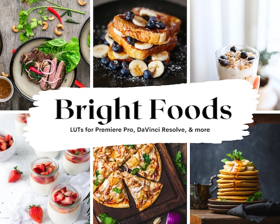 10 Bright Foods Luts Pack for Video and Color Grading Video - Etsy