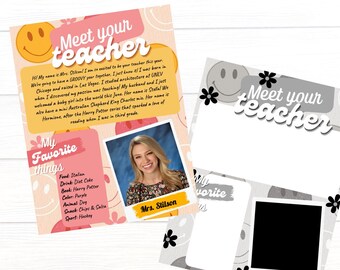 Editable Meet the Teacher Template for Groovy Boho Retro - Etsy