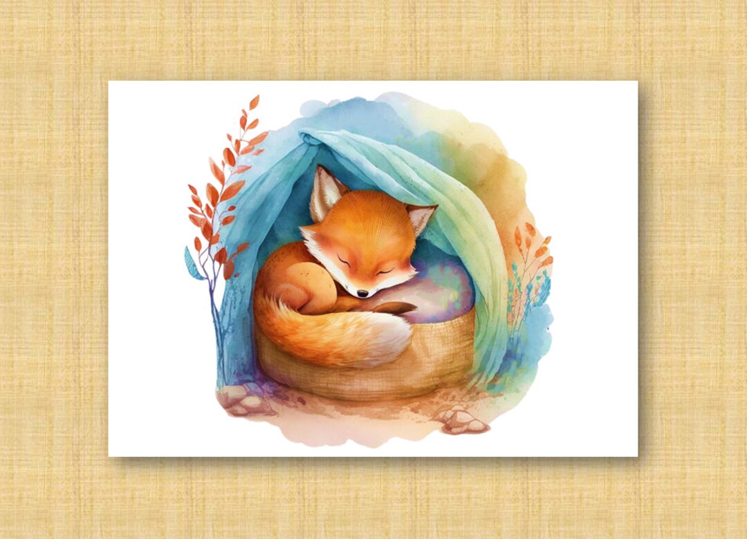 DIN A5 Birthday Card, Fox, Postcard, Baby, Birth Card, Birthday ...